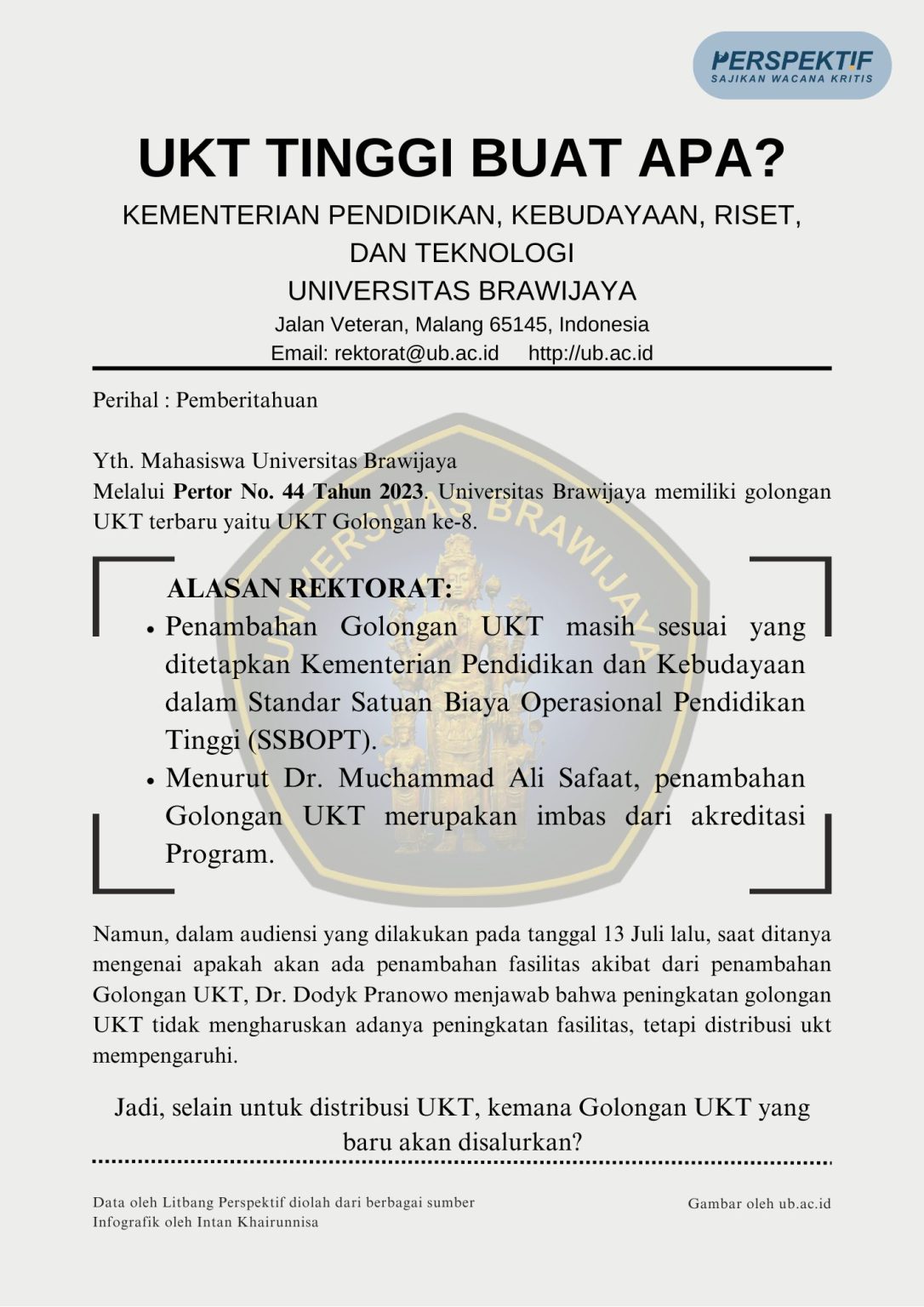 UKT Tinggi Buat Apa? – LPM Perspektif